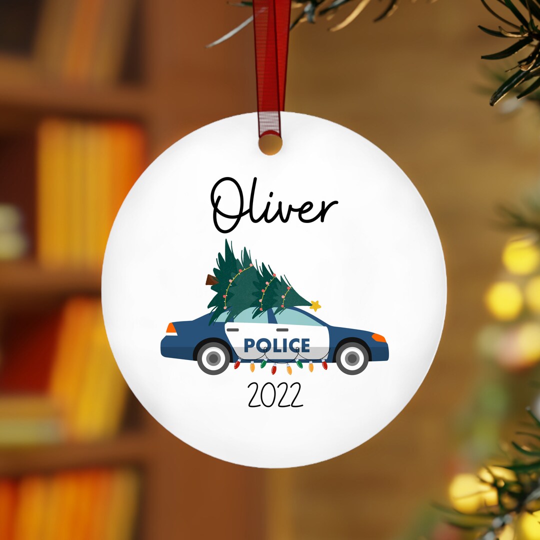 Personalized Kids Ornament, Police Car Gift, Police Officer Child ...