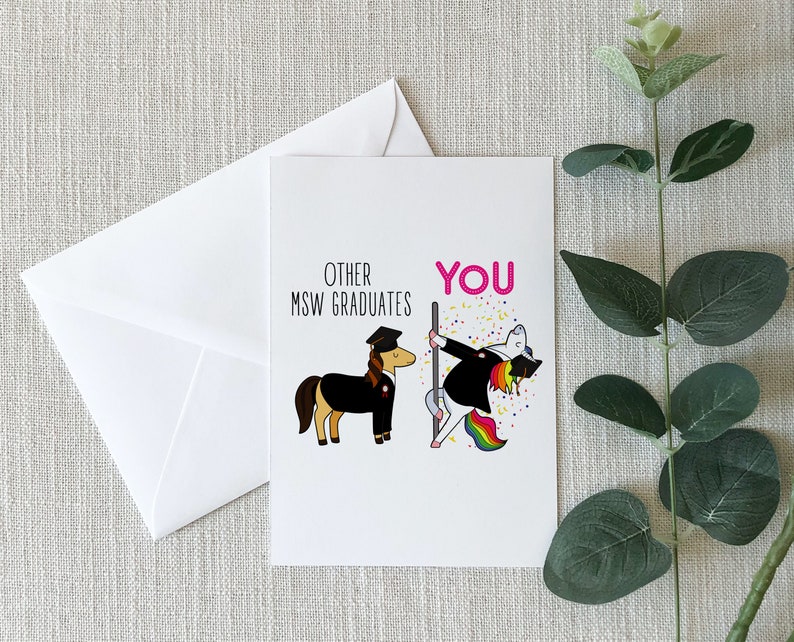 Master of Social Work Graduation Card MSW Graduate Gift Msw - Etsy