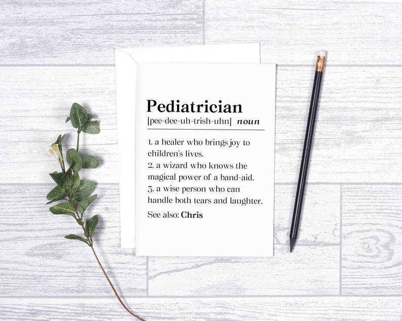 Personalized Pediatrics Resident Card, Pediatrician Graduation Gift ...