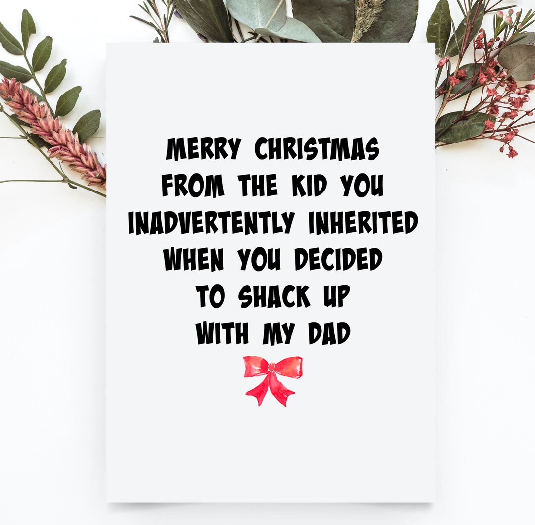 Stepmom Christmas Card, Funny Stepmom Christmas Gift From Step Child, Step Mom Card From Kid - Etsy