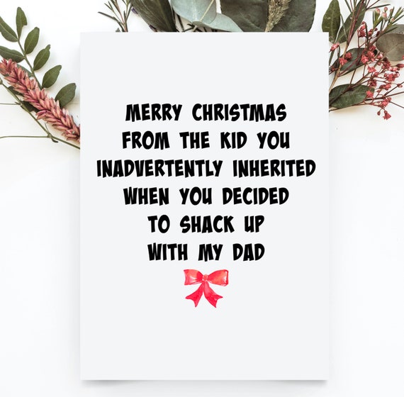 Stepmom Christmas Card Funny Stepmom Christmas T From Step Etsy