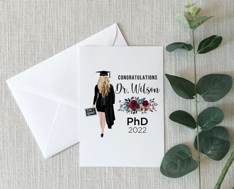 Personalized Phd Card Doctorate Graduation Greeting Card Phd | Etsy