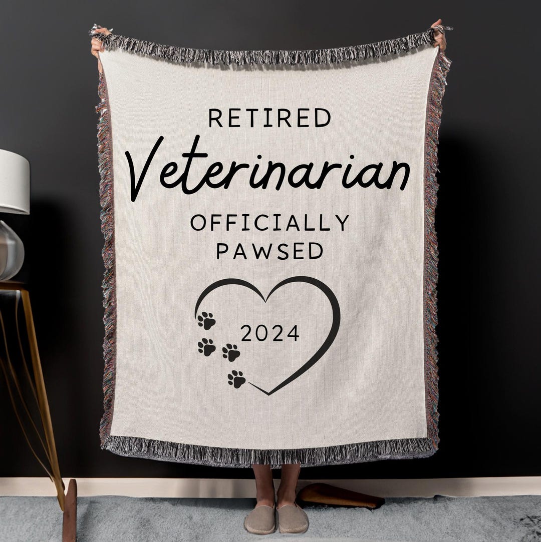 Personalized Veterinarian Retirement Funny Woven Blanket, Retiring Vet ...
