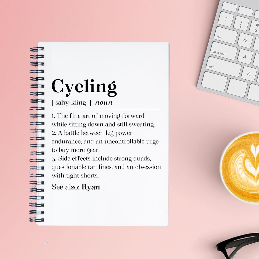 Personalized Cycling Definition Notebook, Custom Cyclist Birthday Gift ...