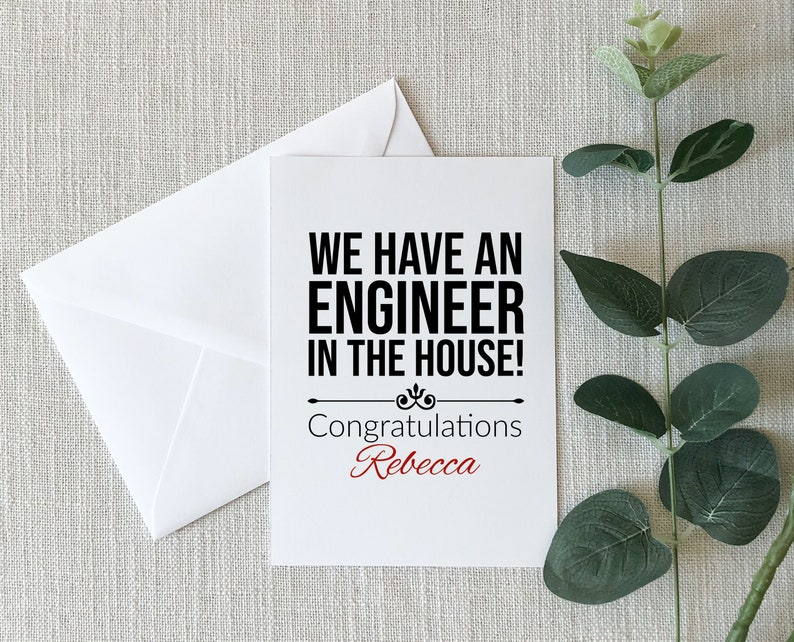 Personalized Engineer Graduation Card Engineer Card - Etsy