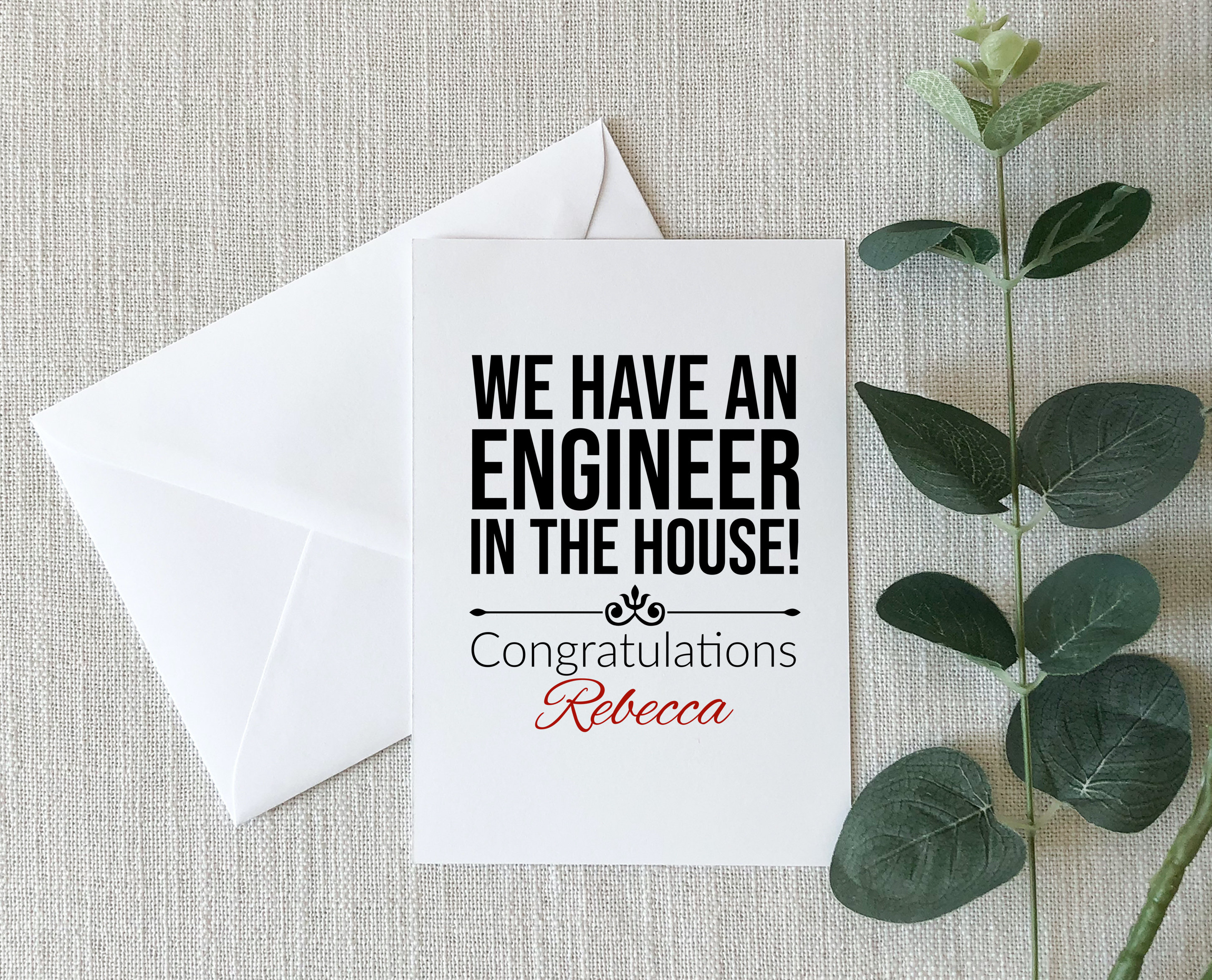 Personalized Engineer Graduation Card, Engineer Card, Engineering ...