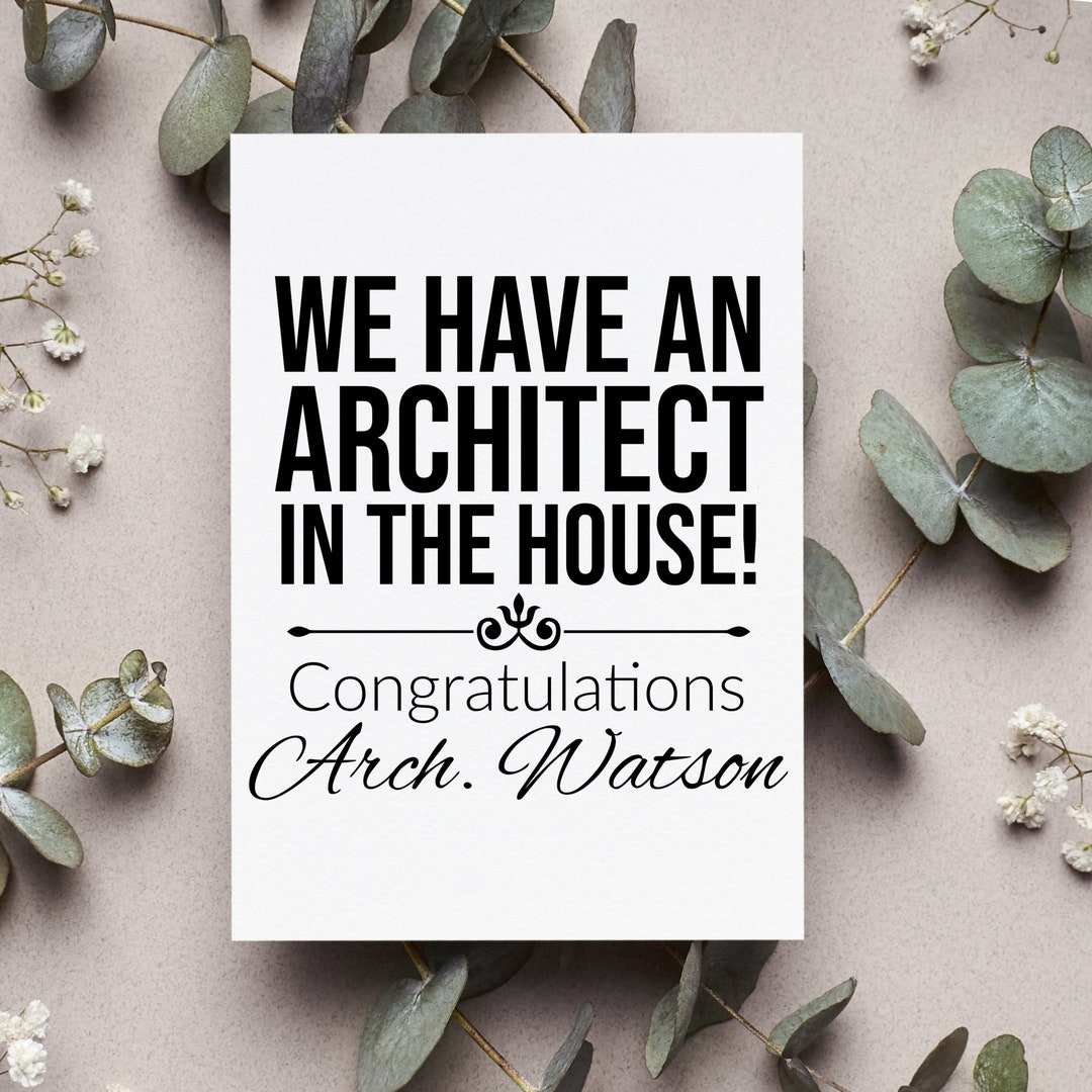 Personalized Architect Graduation Card, New Architect Card ...