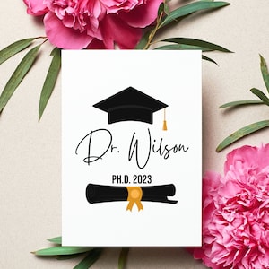 Personalized Phd Card, Phd Graduation Gift, Doctorate Degree Greeting ...
