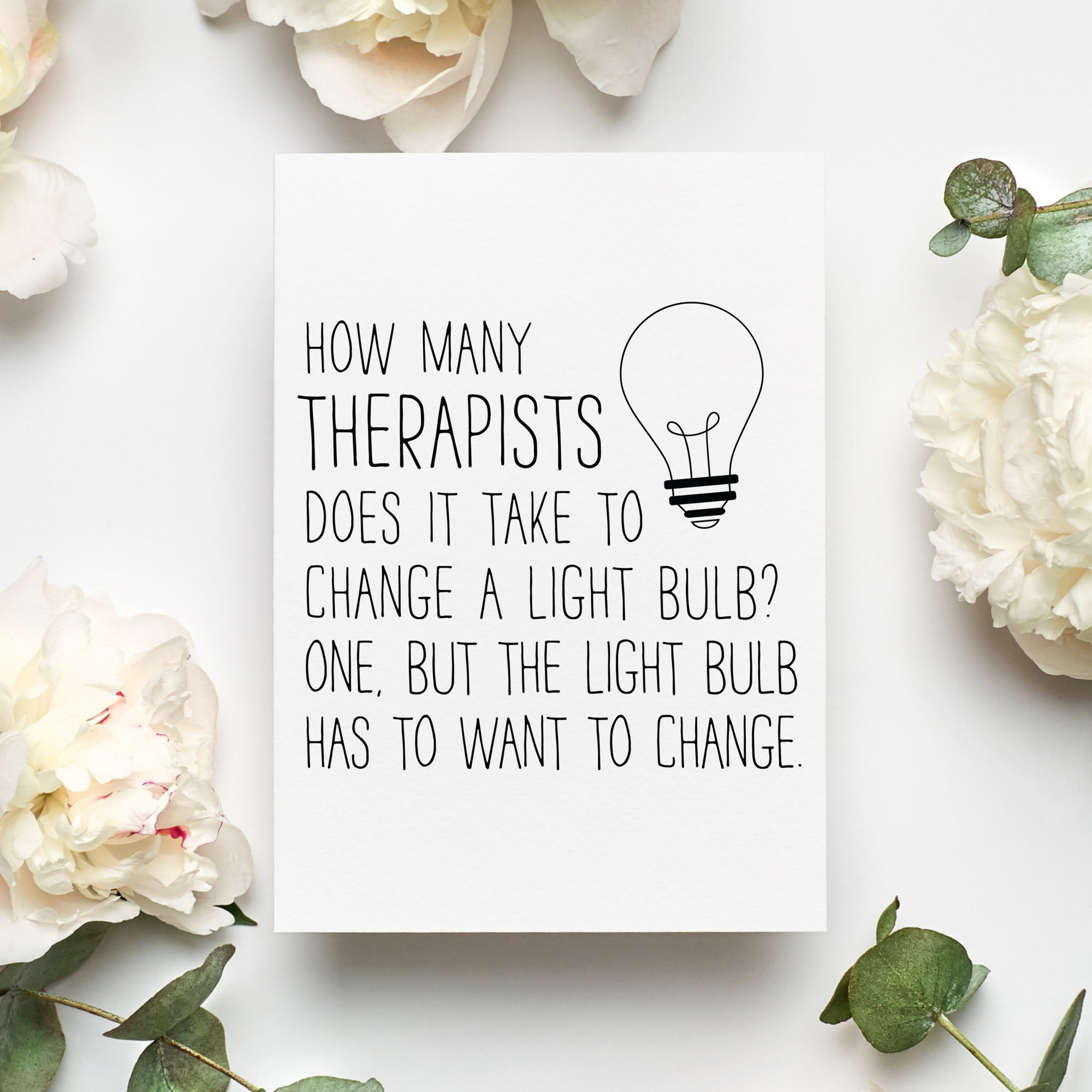 Therapist Greeting Card Funny Therapist Card Therapist - Etsy