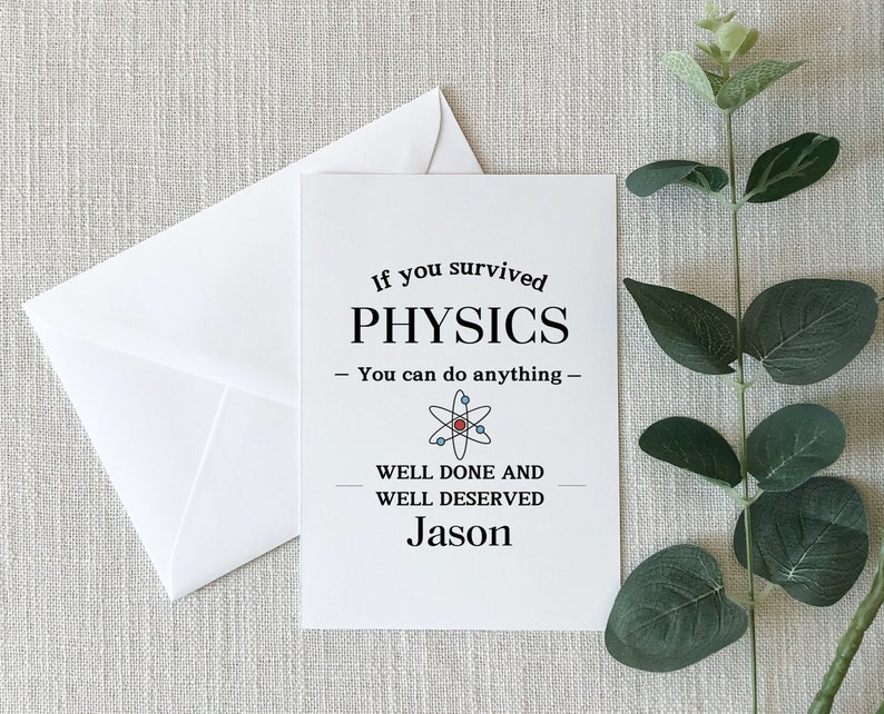 Personalized Physics Graduation Card, Funny College Grad Gift ...