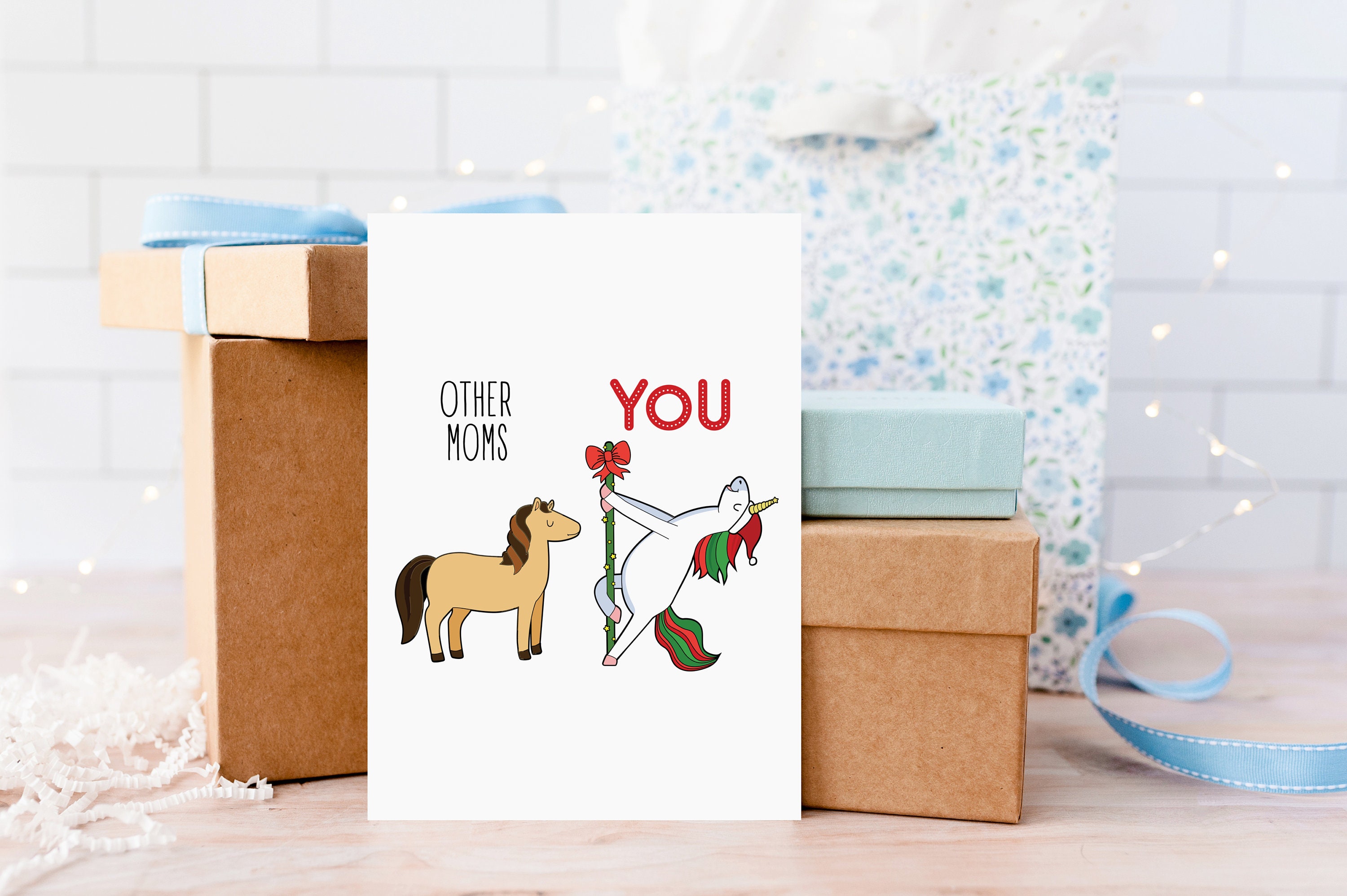 Mom Christmas Card, Funny Mom Christmas Gift, Mom Holiday Cards, Secret ...