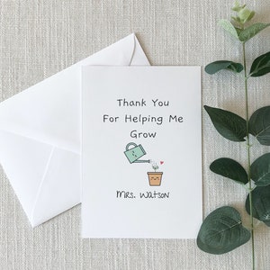 Teacher Appreciation Week Card, Thank You for Helping Me Grow Card ...