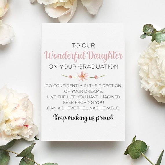 Daughter Graduation Card Daughter Graduation Gift From - Etsy