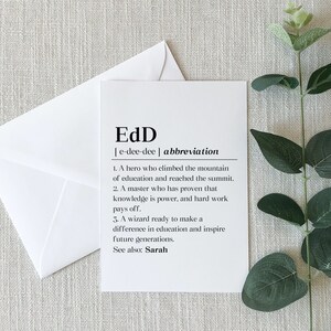 Personalized Edd Graduation Card, Custom Doctor of Education Graduate ...
