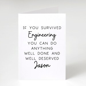 Personalized Engineering Graduation Card, Funny College Engineer Gift ...