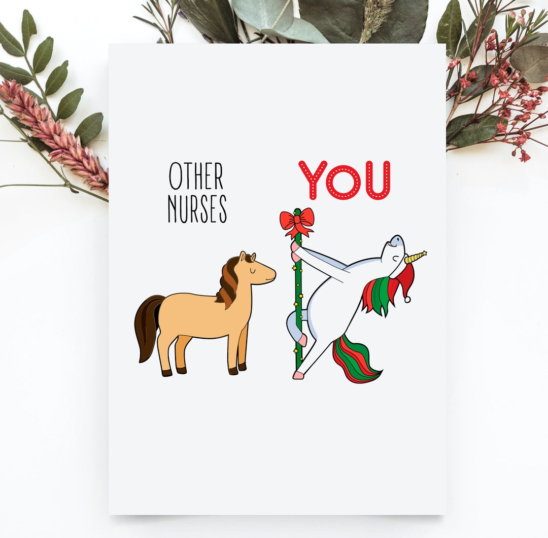Nurse Christmas Card, Funny Nurse Christmas Gift, Nurse Holiday Cards ...