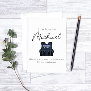 Personalized Police Academy Graduation Card, New Policeman Gift, Police ...