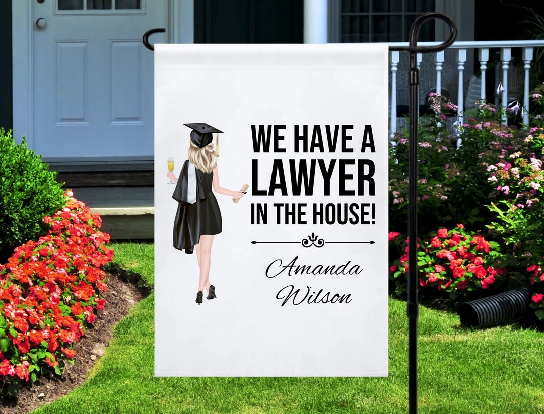 Personalized Lawyer Graduation Garden Flag, Law School Graduation for ...