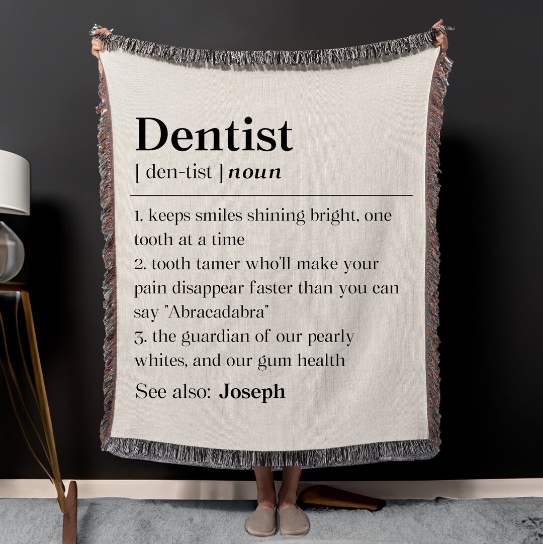 Dentist Definition Woven Blanket, Personalized Dentist Throw Blanket ...