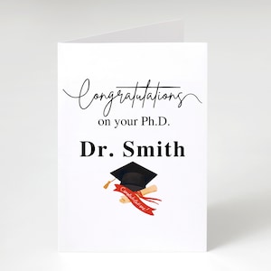 Personalized Phd Card, Phd Congratulations Gift, Graduation Phd ...