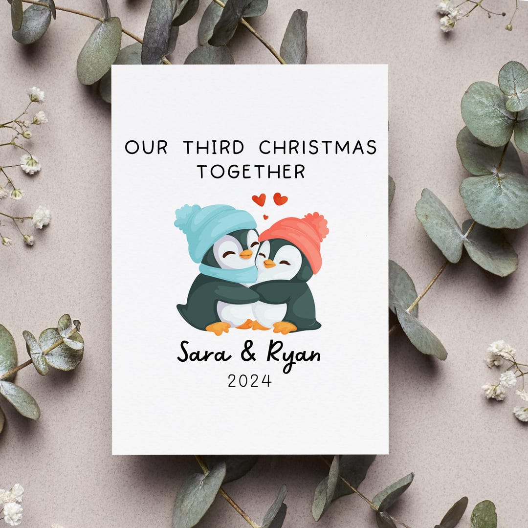 Our Third Christmas Card, Personalized Couple Gift, Boyfriend Xmas ...