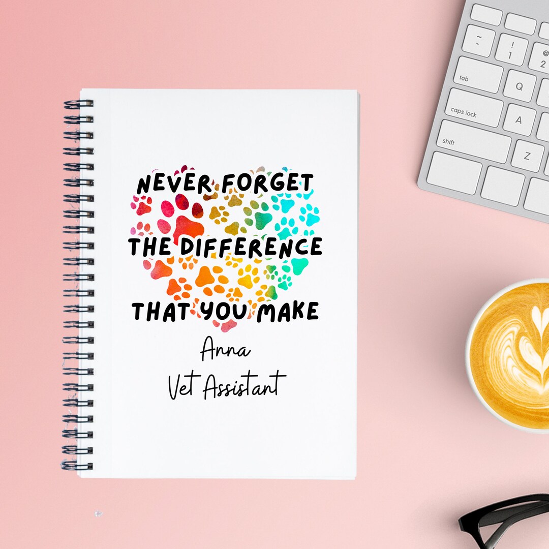 Personalized Vet Tech Notebook, Vet Week Gift, Veterinary Clinic Spiral ...