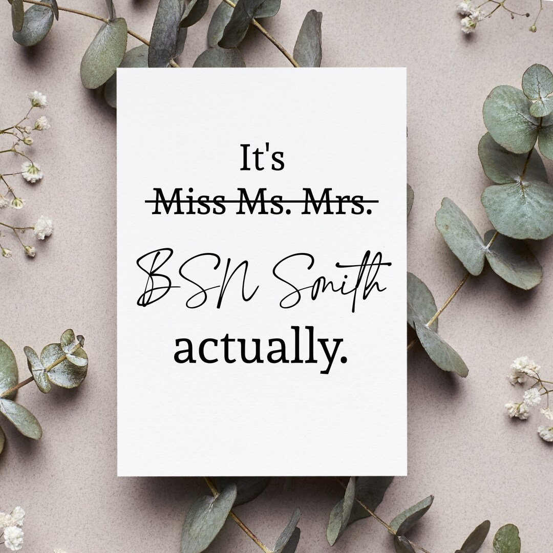 Personalized Bsn Graduation Card, Bsn Graduate Gift, Custom Bsn Grad ...
