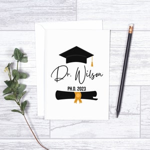 Personalized Phd Card, Phd Graduation Gift, Doctorate Degree Greeting ...