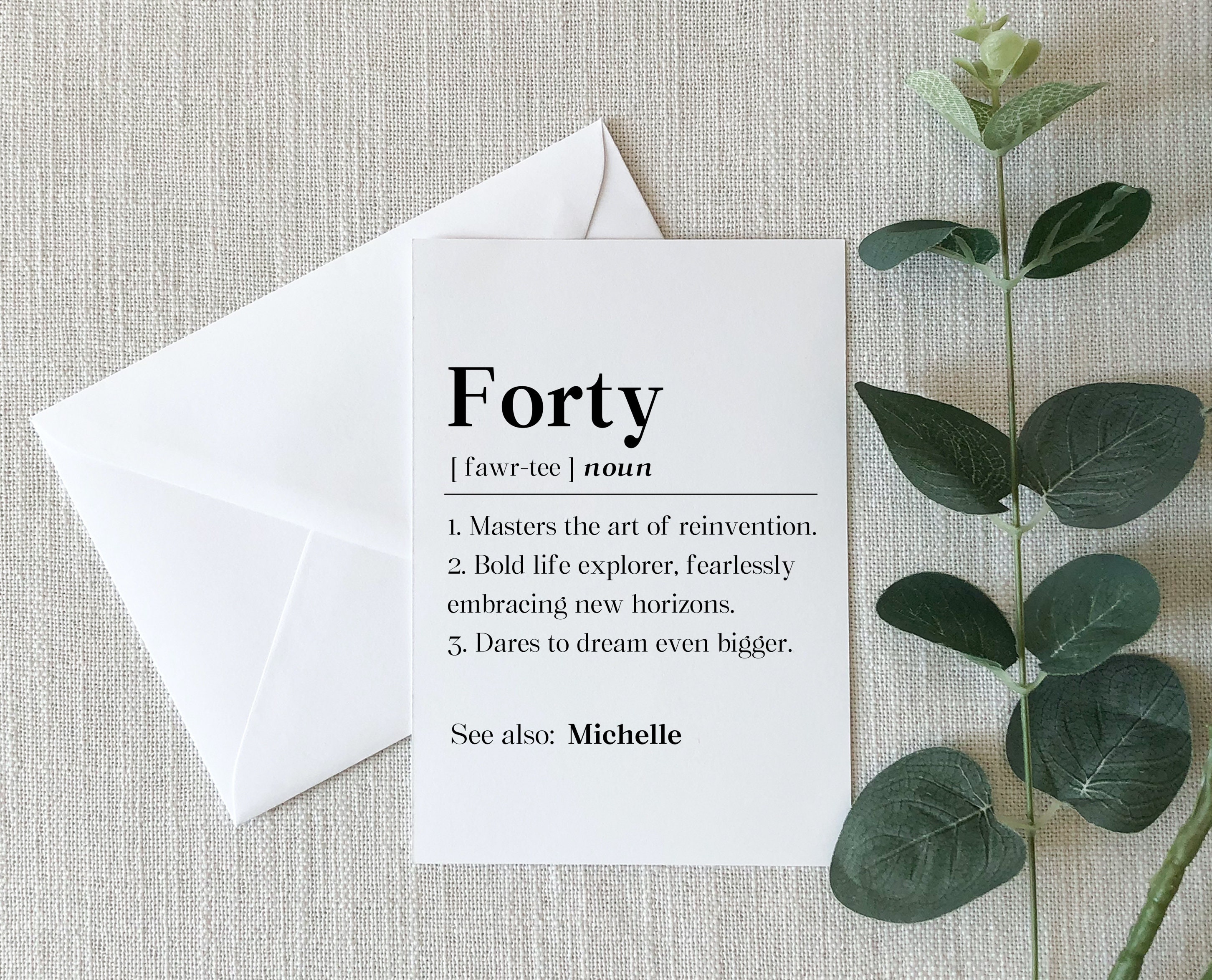 Personalized Forty Birthday for Best Friend Card, Daughter 40th ...