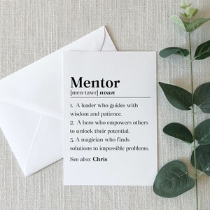 Personalized Mentor Thank You Card, Mentor Appreciation Gift, Mentor ...