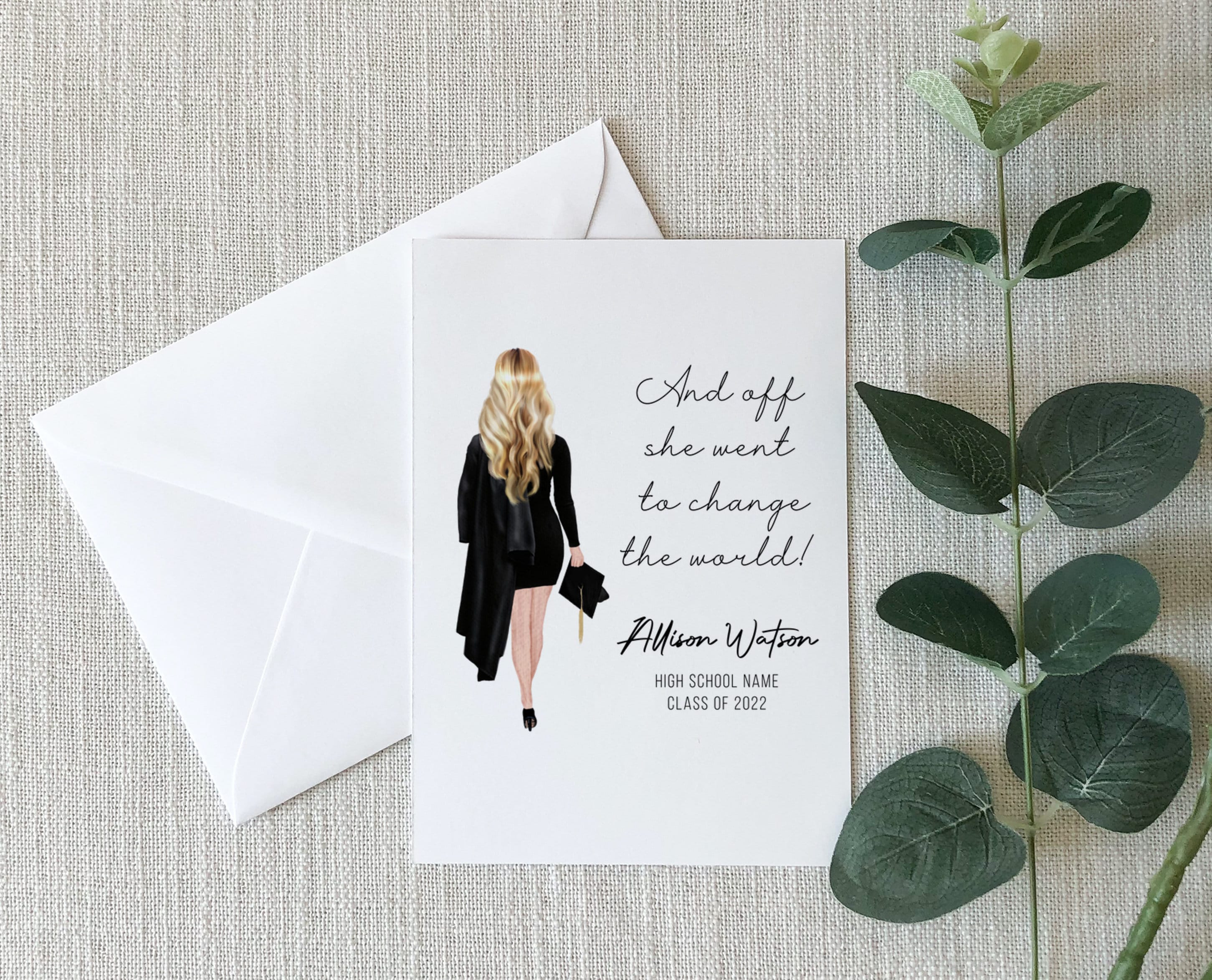 Personalized College Graduation Card, Class of 2025, and off She Went ...