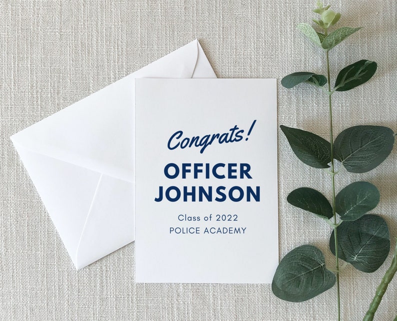 Personalized Police Academy Graduation Card Custom Police | Etsy