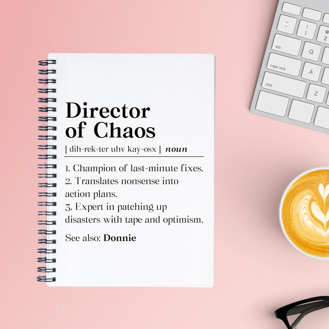 Personalized Director of Chaos Notebook, Funny Boss Employee Gift ...