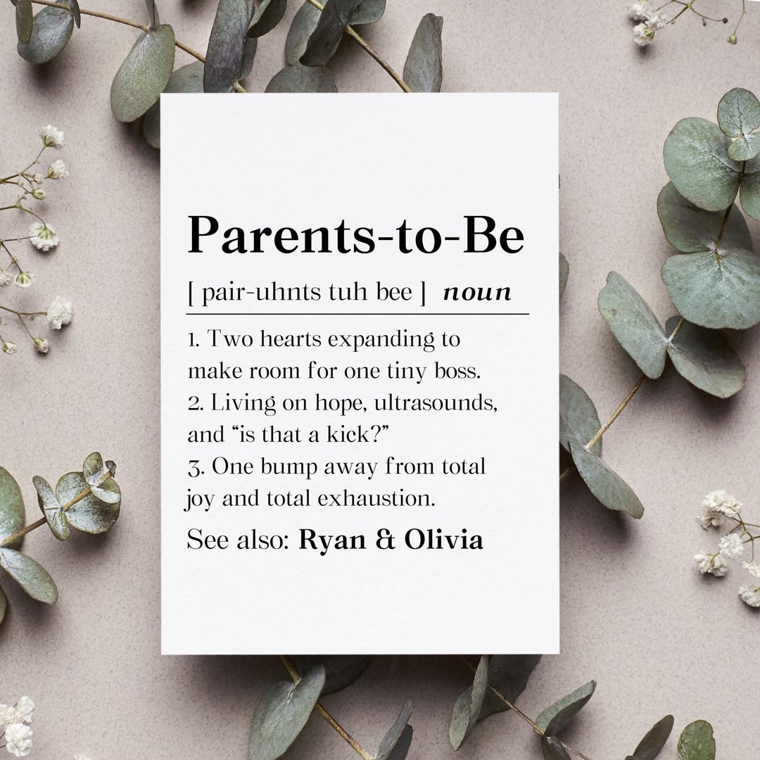 Personalized Parents to Be Card, Expecting Parents Baby Shower Gift ...