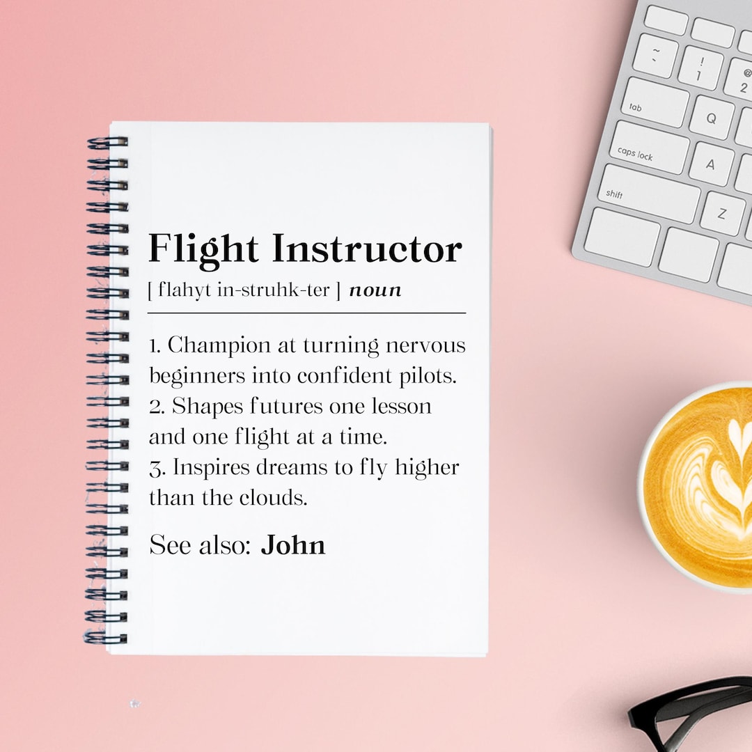 Personalized Flight Instructor Notebook, Custom Flight School Gift ...