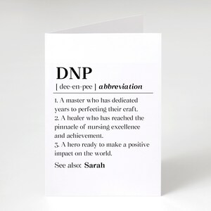 Personalized Dnp Graduation Card, Custom Doctor of Nursing Practice ...