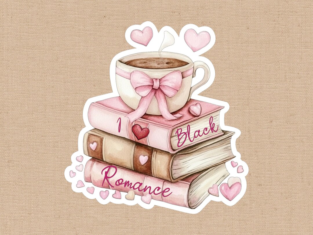 I Love Black Romance Sticker, Black Woman Who Loves to Read, Black Girl ...