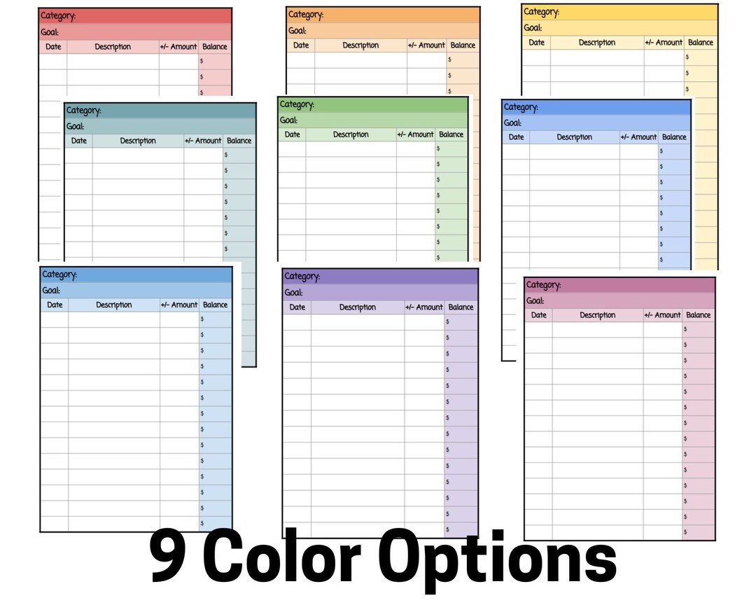 Printable Cash Envelope Tracking Slips - Etsy