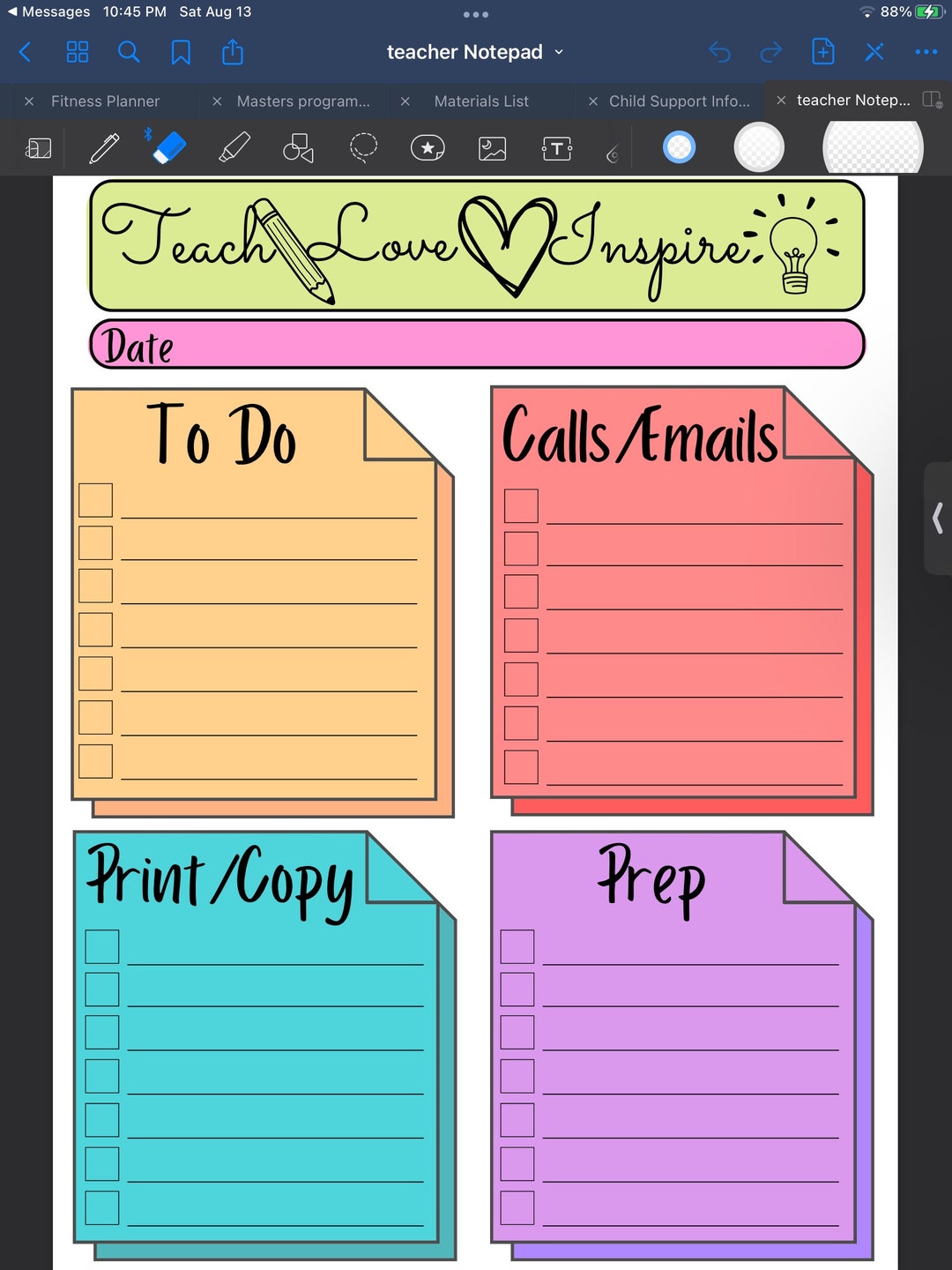 Digital Teacher Notepad - Etsy
