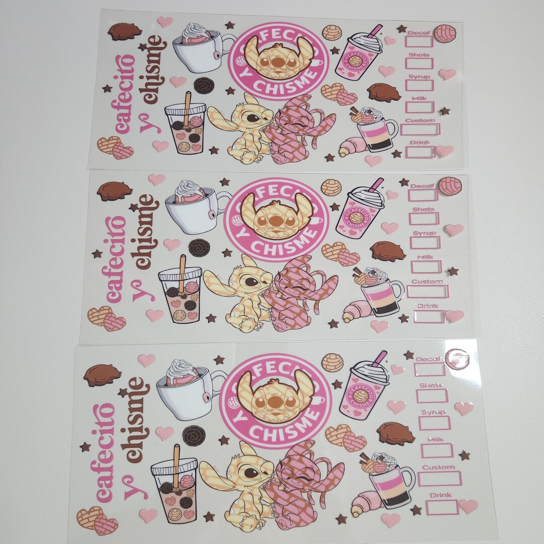 16oz Uv Dtf Cafecito Y Chisme Wrap Ready To Apply Cup Wrap No Heat