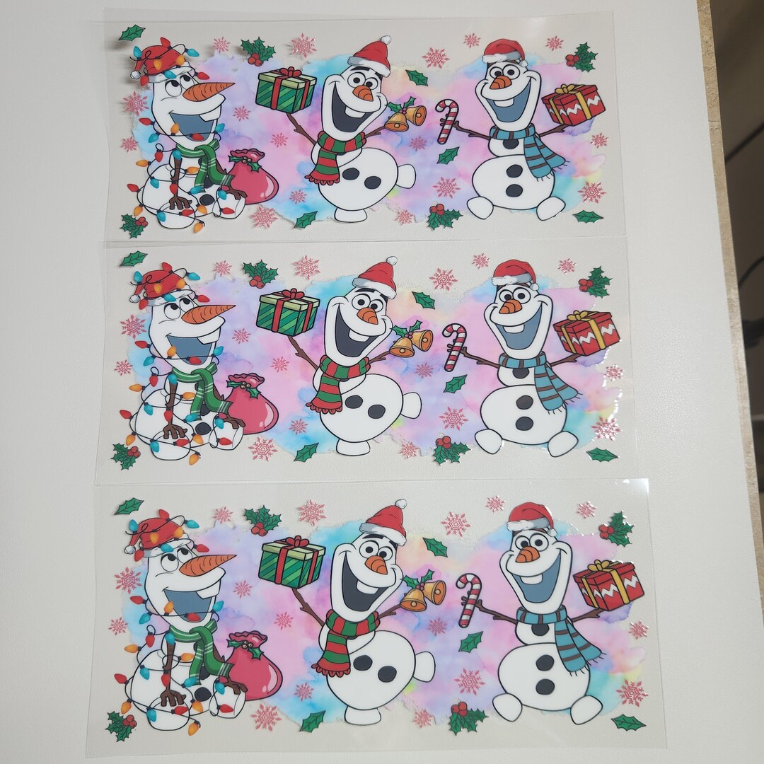 16oz UV Dtf Christmas Snowman Wrap Ready to Apply Cup Wrap No Heat ...