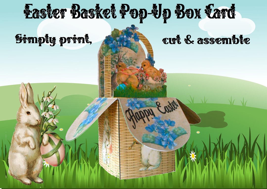 Printable Easter Greetings Card, Pop-up Box Card, Printable Cards ...
