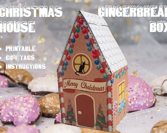 Gingerbread House Treat Boxes Instant Download DIY Foldable Paper ...