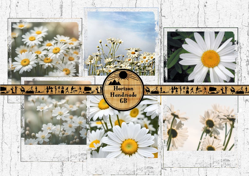 Daisy Days Faded Polaroid Photo Printables, Floral Digital Photo ...