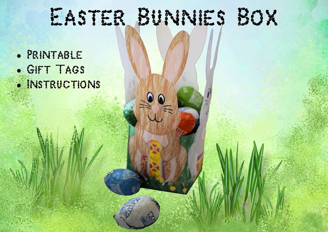 Printable Easter Box, DIY Gift Box, DIY Paper Box Kit, Paper Box Digital Download, Colouring - Etsy