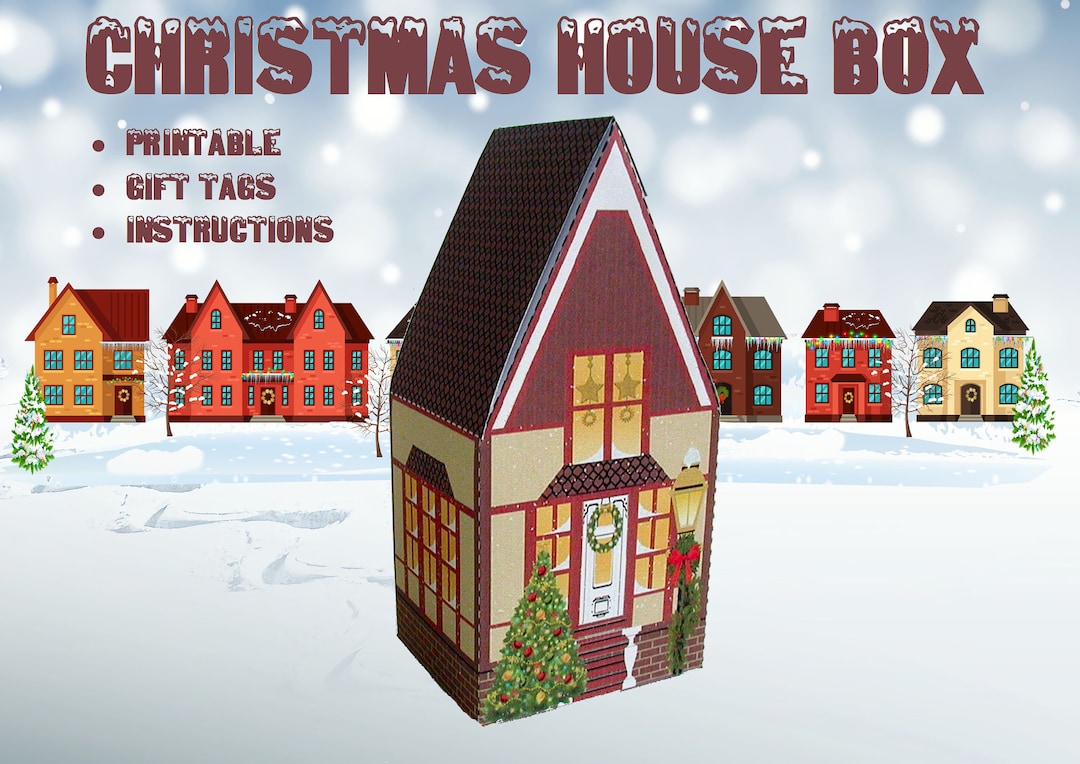 Printable Christmas House Box - Etsy
