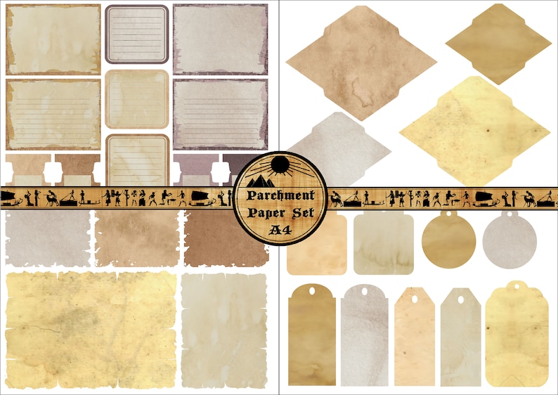 Parchment Paper Printable Set A4 - Etsy