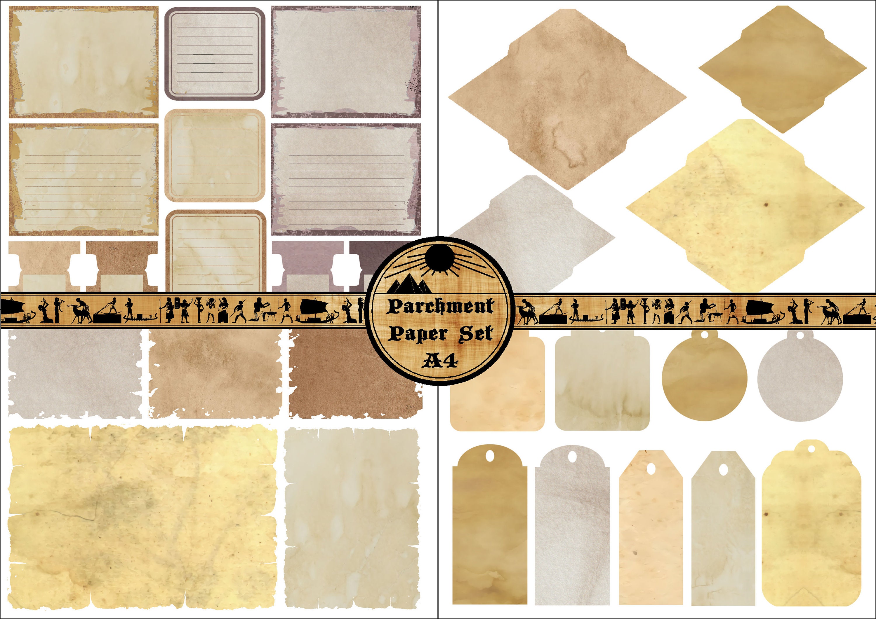 Parchment Paper Printable Set A4 - Etsy