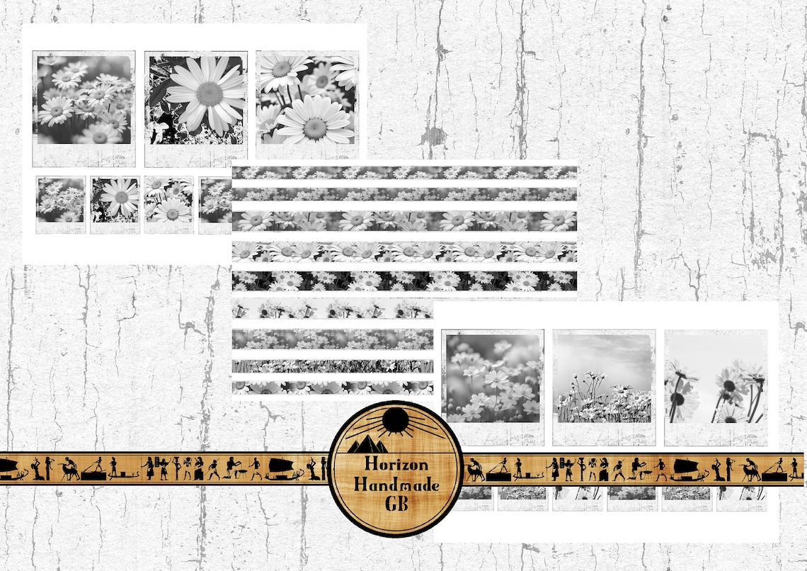 Daisy Days Faded Polaroid Photo Printables, Floral Digital Photo ...