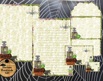 Printable Gothic Halloween Stationery Set: Lined & Unlined Paper ...
